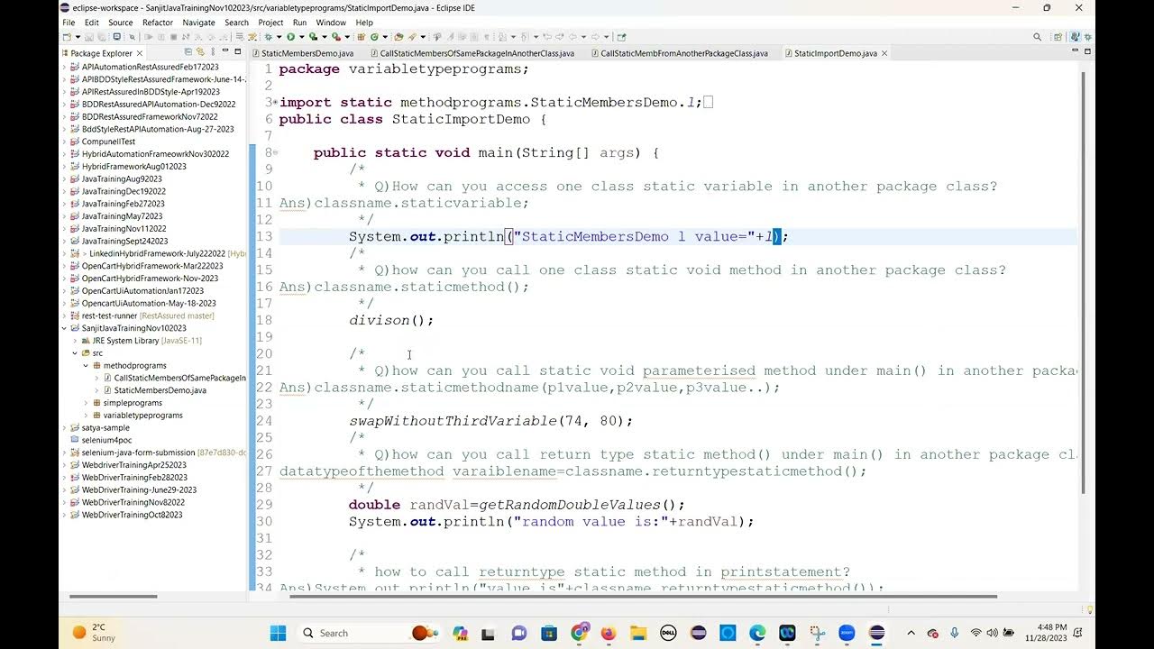 CoreJava Methods NonstaticMethods Part1 Nov 28 2023 - YouTube