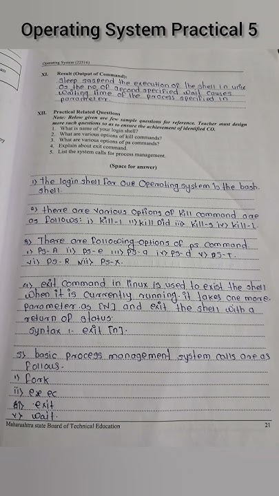 Operating System practical no. 5 msbte Lab manual #shorts - YouTube