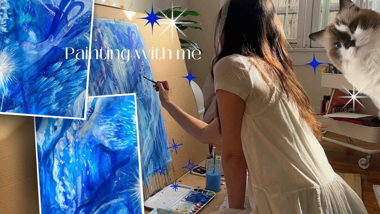 art vlog 🦋 Easy Abstracts: How to create art without thinking | Paint ...