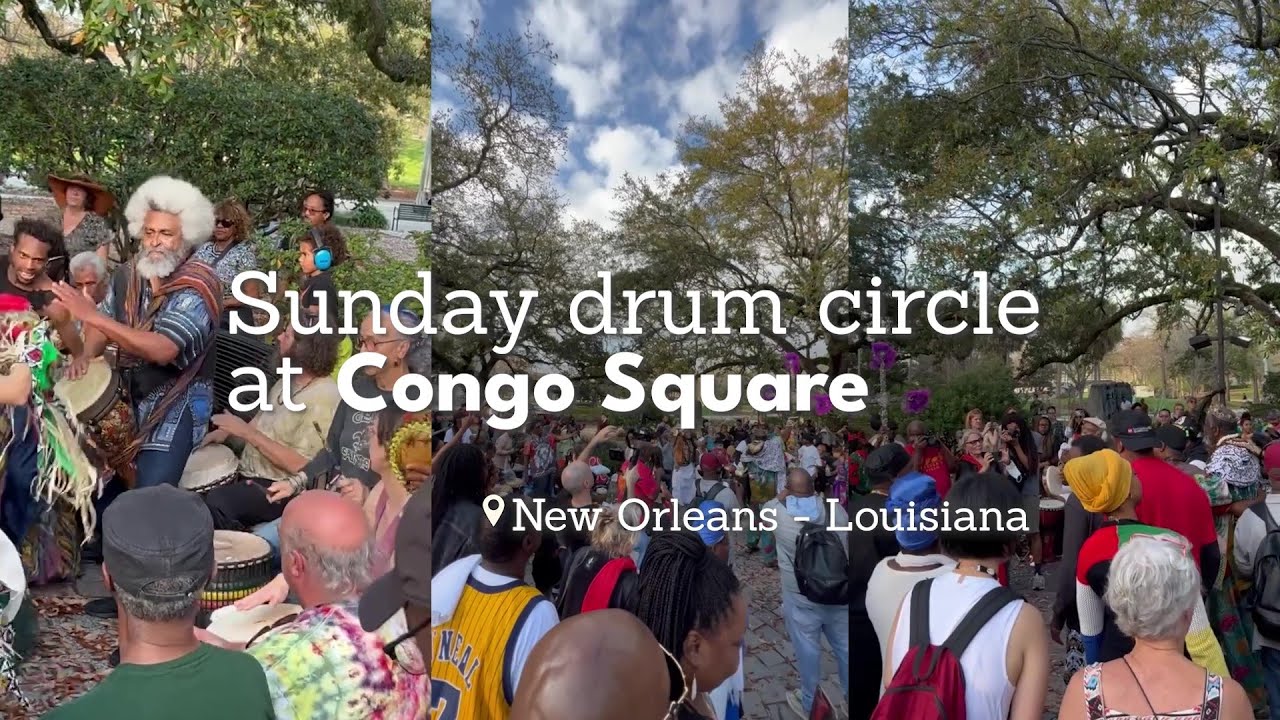 Sunday drum circle at Congo Square - Musical Getaways - YouTube
