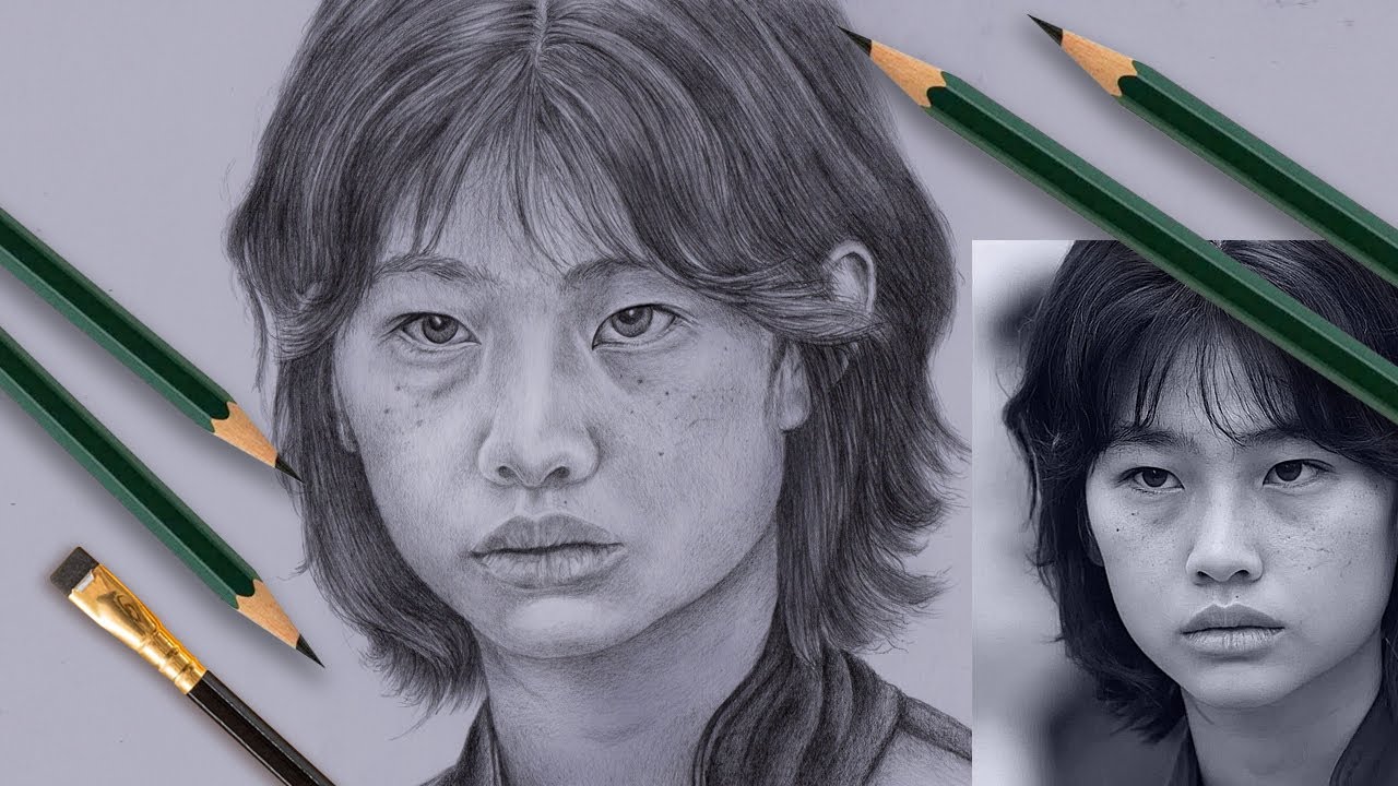 Squid Game Drawing - Sae byeok(Hoyeon Jung) | Drawdope - YouTube