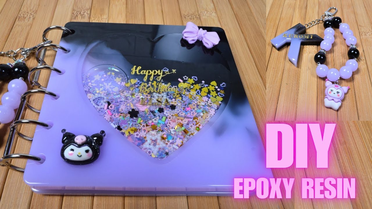 💜DIY with resin💜 Kuromi notebook cover gift for my daughter birthday 🥰 ...