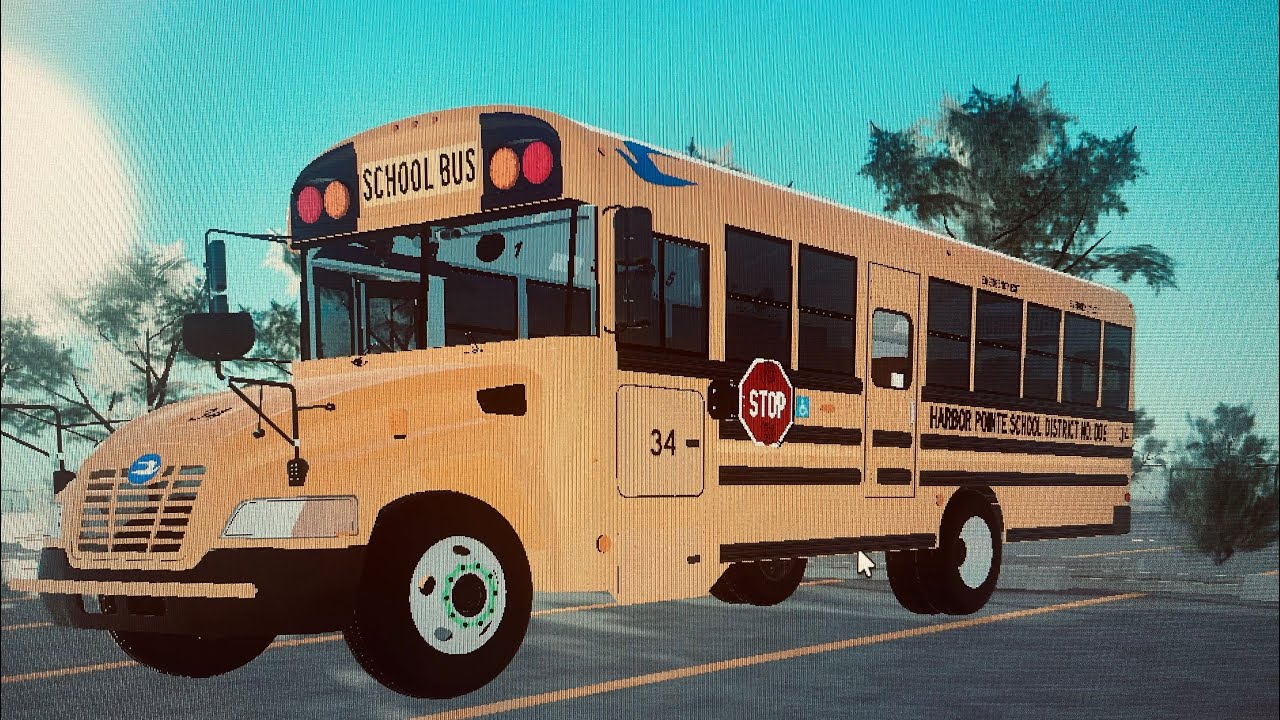 School Bus 34 Blue Bird Vision 2020 Shorter VCL Roblox Harbor. - YouTube