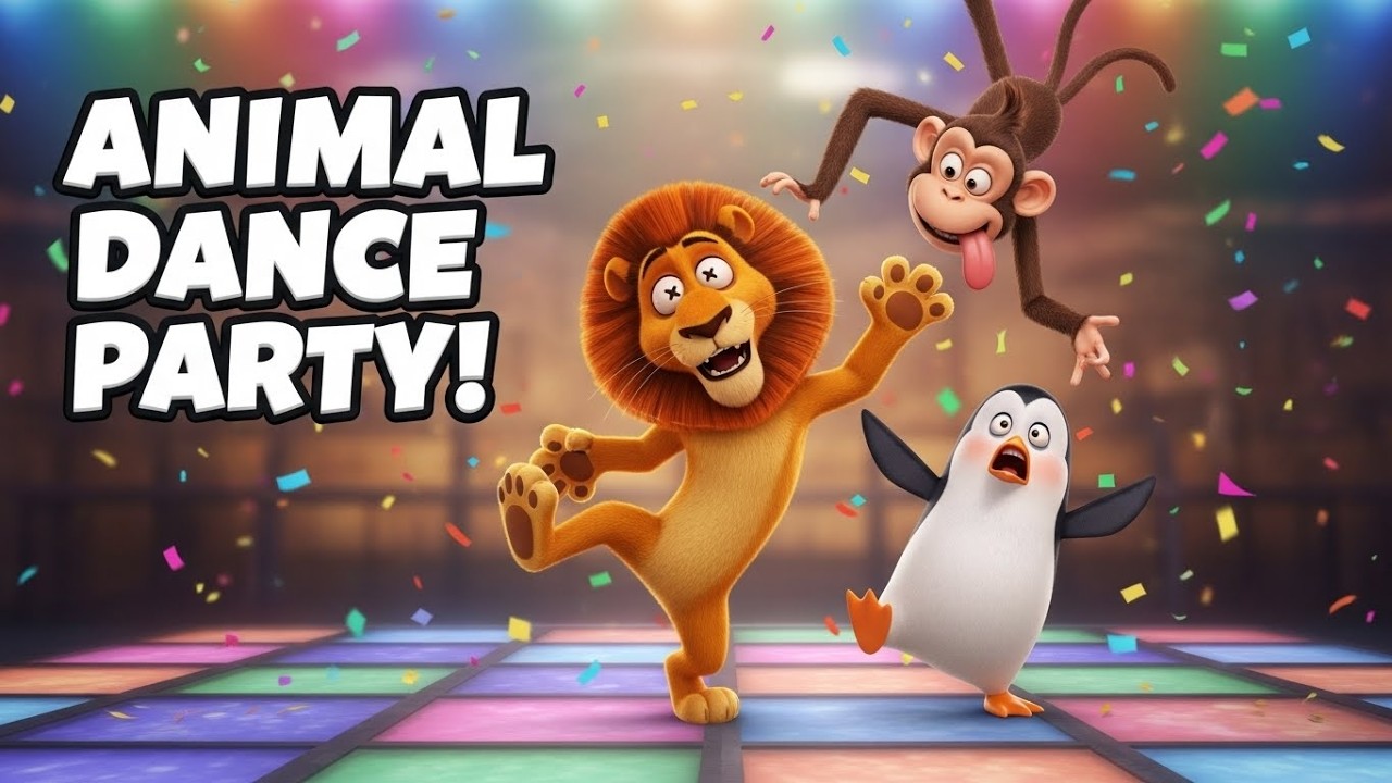 Animal Dance Party at the Zoo 🦁🐧🦍 | Fun Kids Dance Song | Learn Animals ...
