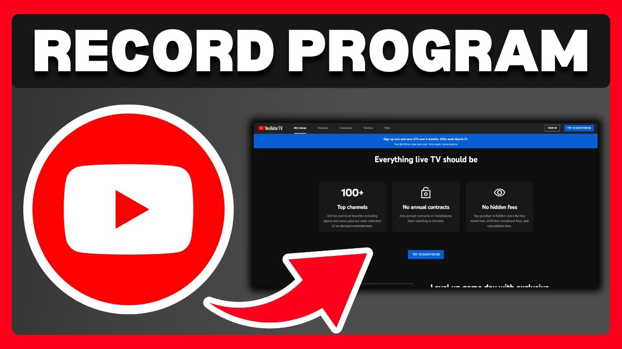How To Record A Program On YouTube TV - Full Guide - YouTube