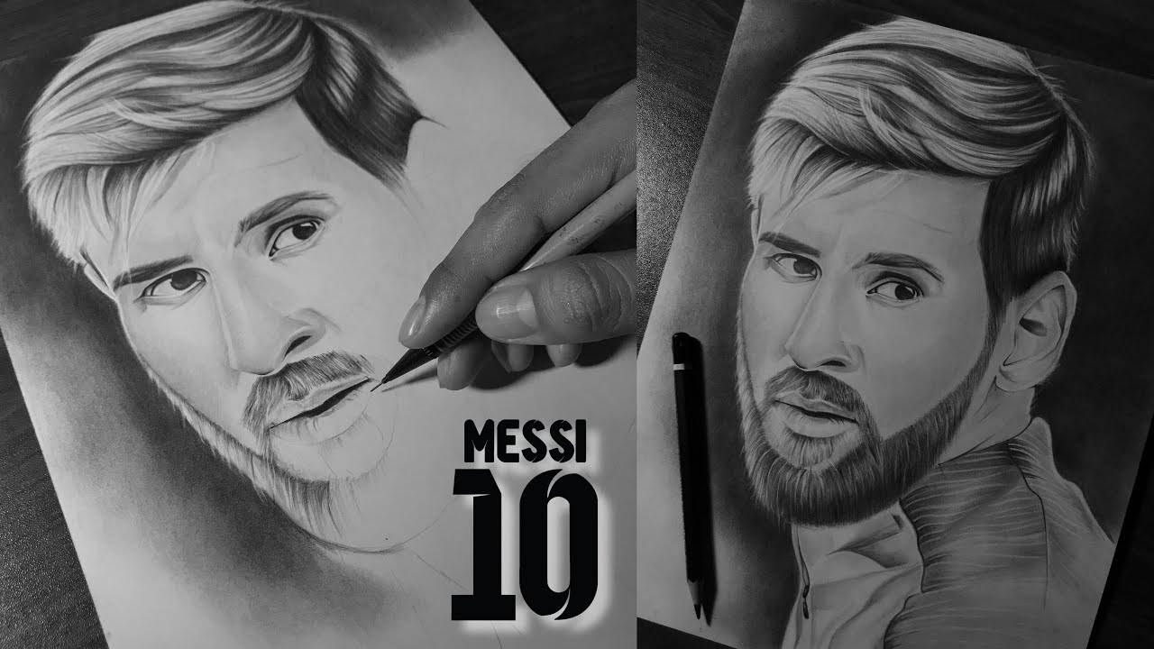 Dibujo de Lionel MESSI Realista A Lapiz -Dibujando a Messi - YouTube