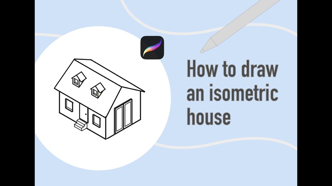 How to draw an isometric house - YouTube