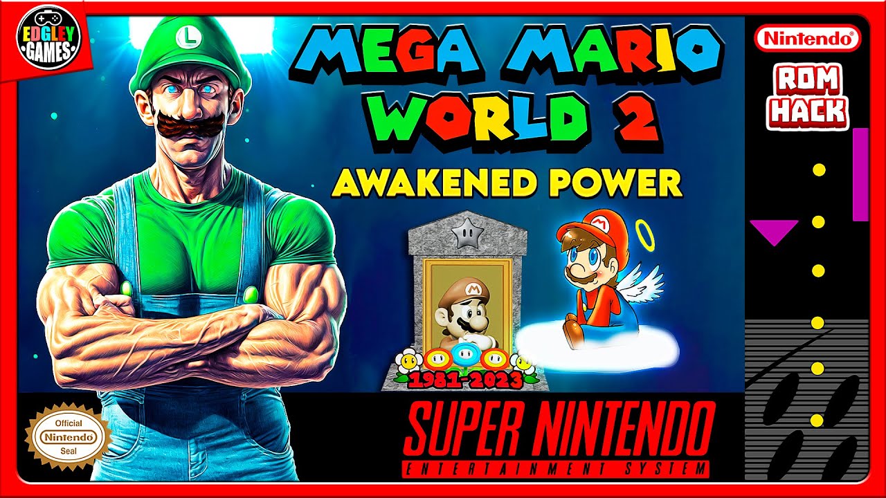 Mega Mario World 2 Awakened Power Snes Luigi The New Hero R I P