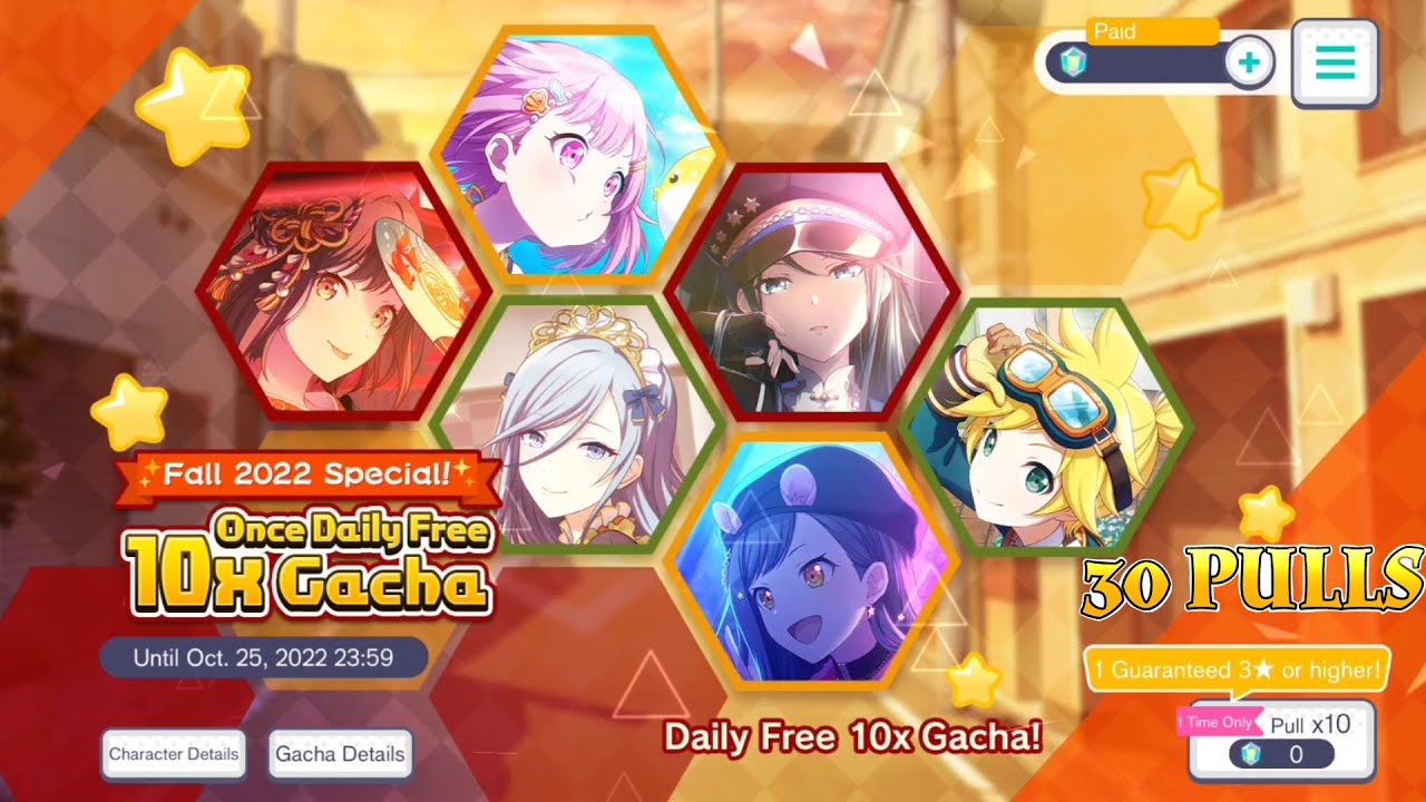 ⁠Fall 2022 Special Gacha [EN Project Sekai] Once daily free 10x Gacha ...