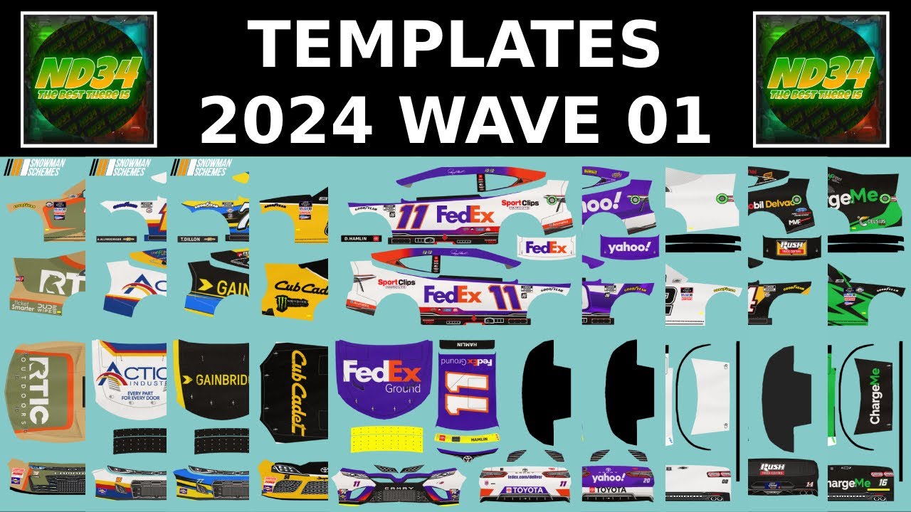 ND34 Templates 2024 Wave 1 #nascar #cupseries #cars #decals #diecast # ...