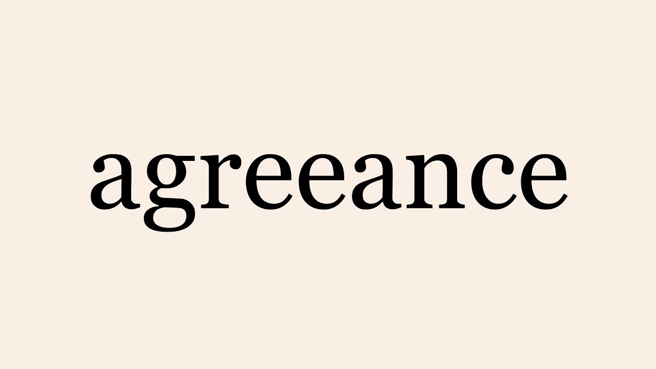 agreeance - YouTube