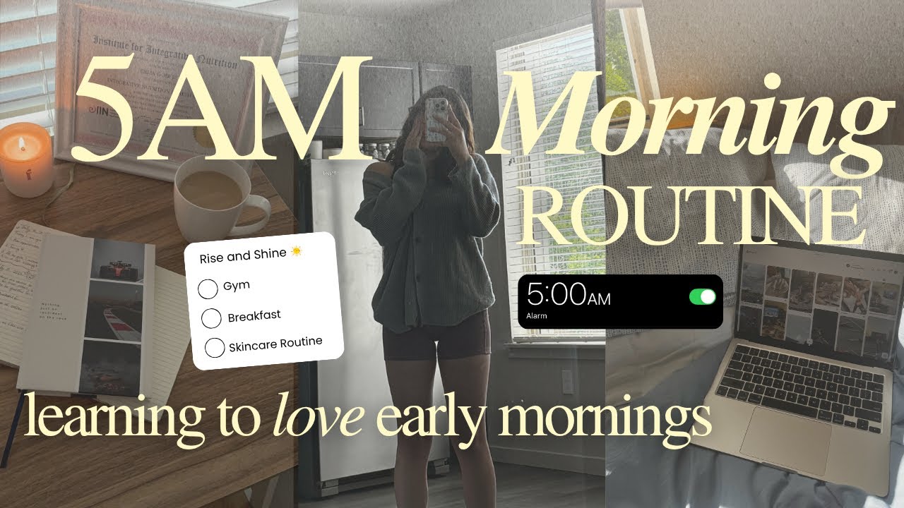 5am summer morning routine | learning to love early mornings ⛅️ - YouTube