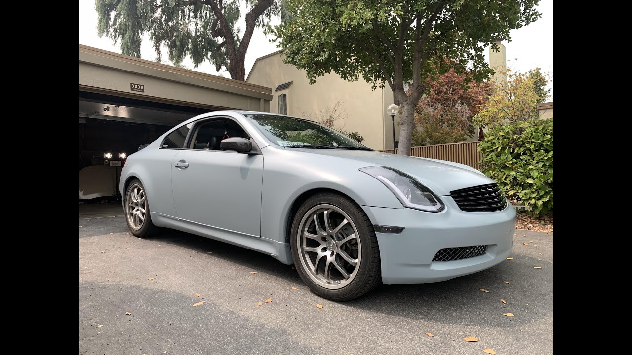 INFINITI G35 VINYL WRAP TRANSFORMATION! 3M SATIN BATTLESHIP GREY - YouTube