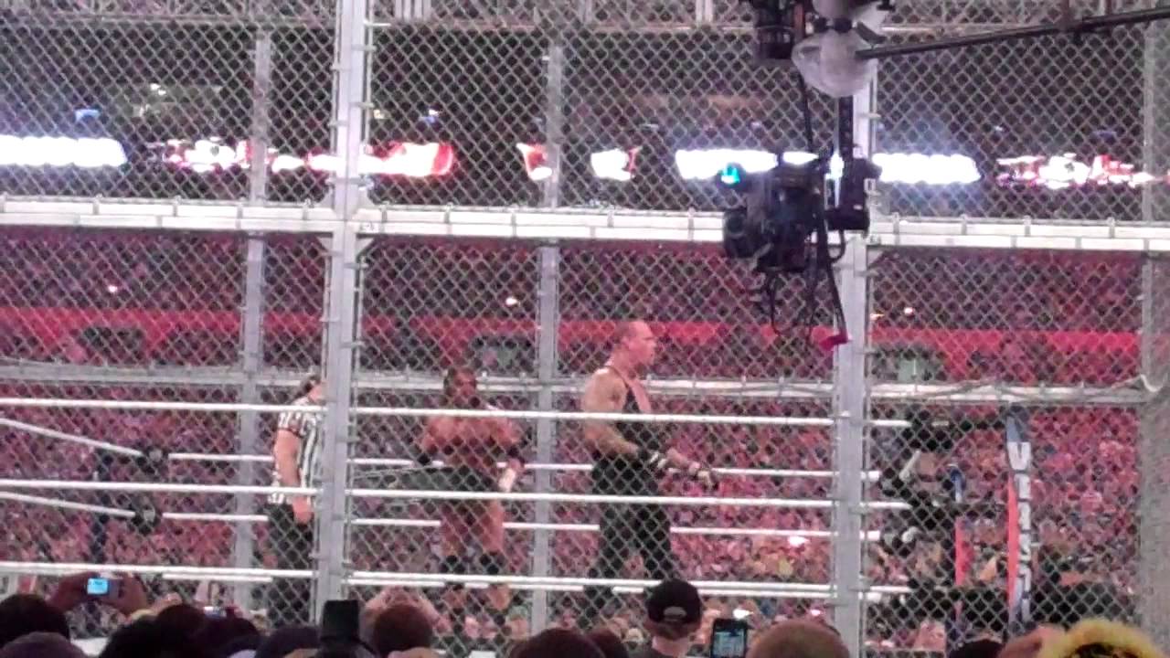 Wrestlemania 28 - HHH hits Undertaker with major chair shots - YouTube