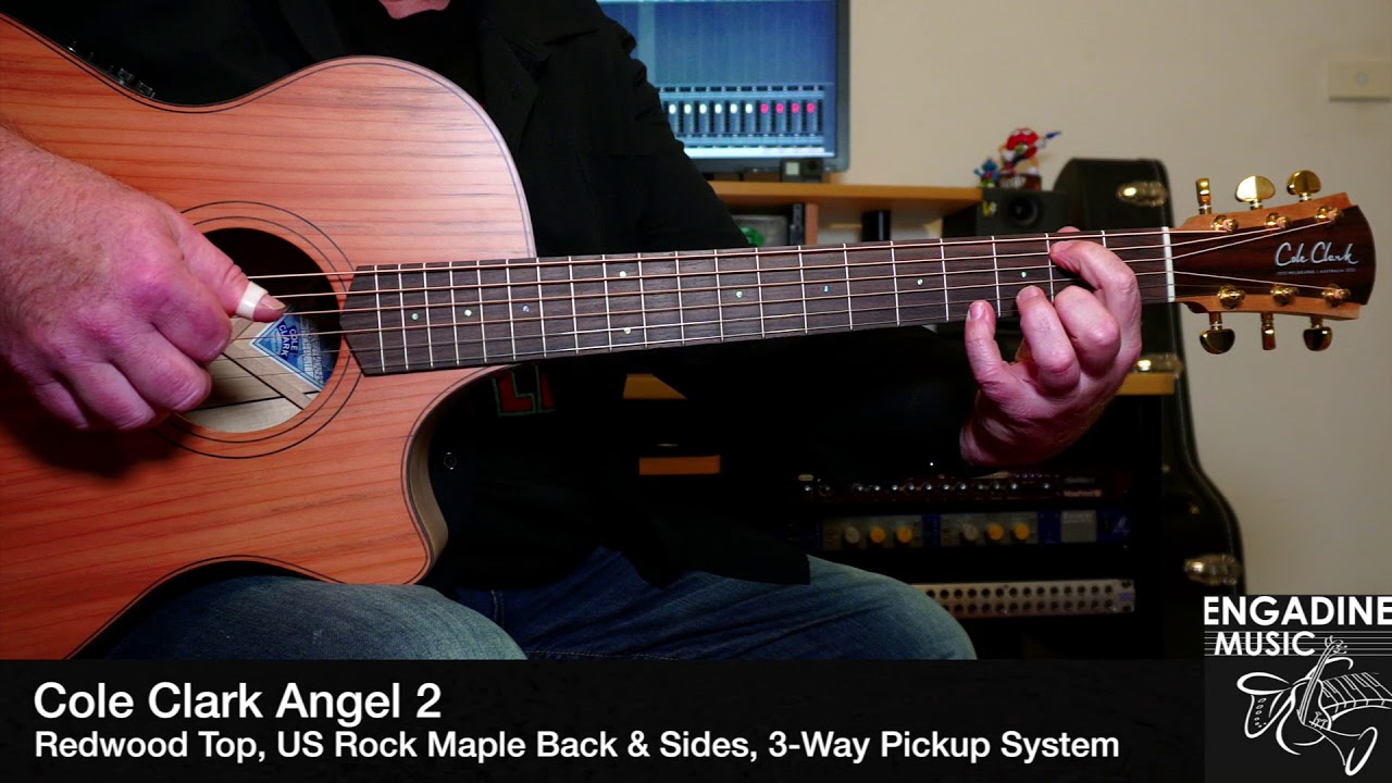 Cole Clark Angel 2 Redwood Top US Rock Maple Back & Sides - YouTube