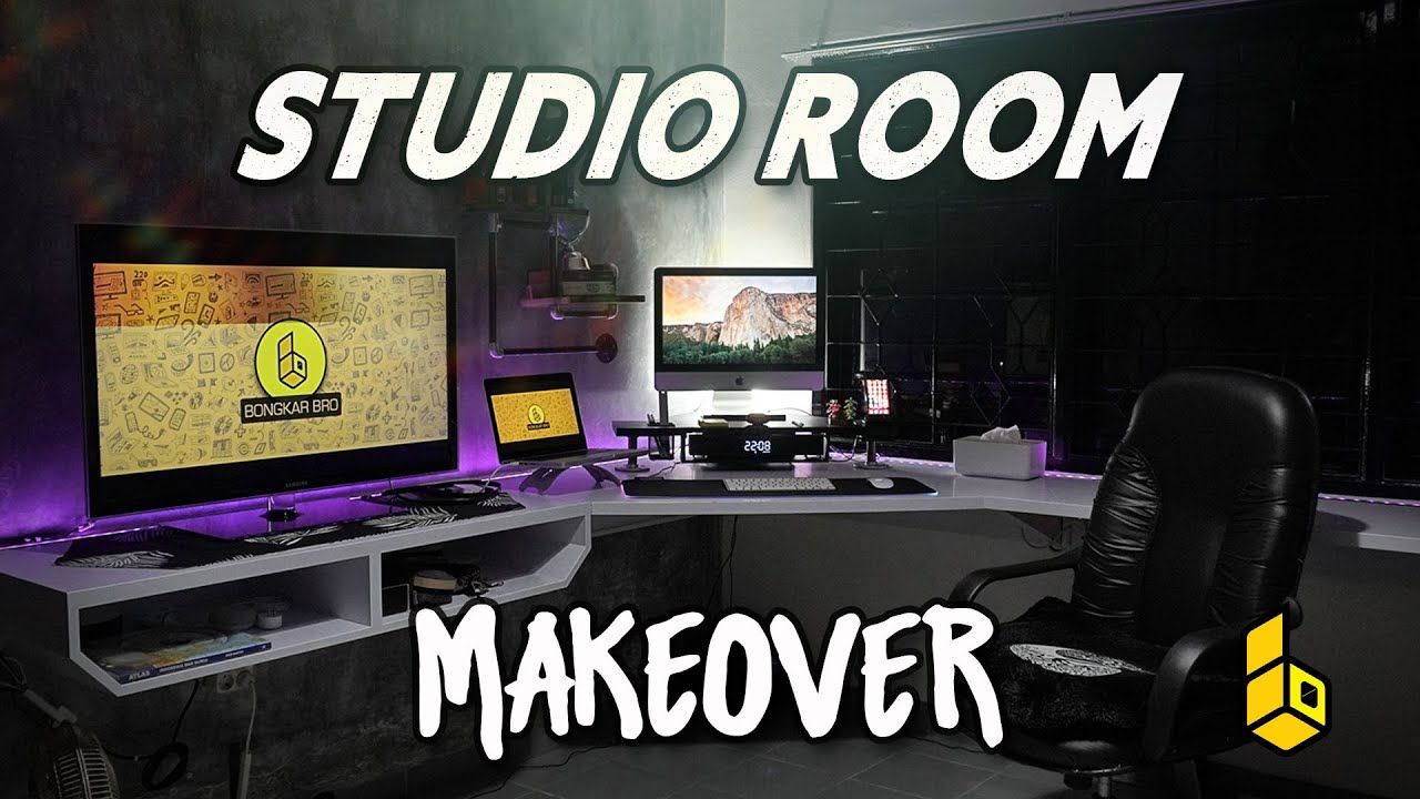 Setup Studio & Room Makeover. WFH Setup Meja Sudut Komputer Minimalis ...