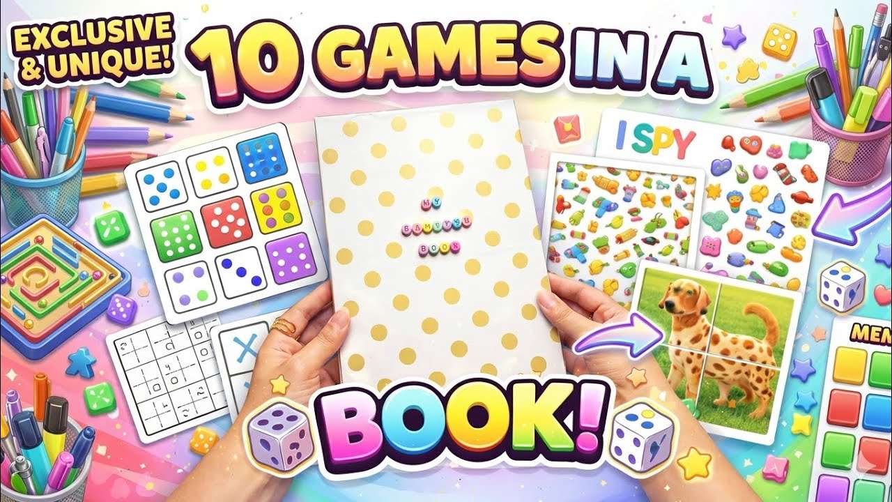 10 paper games in a book | DIY cute gaming book | how to make paper ...