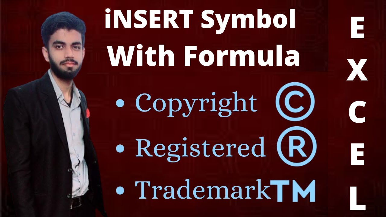 How to Insert Copyright, Trademark & Registered Symbol in MS Excel with ...