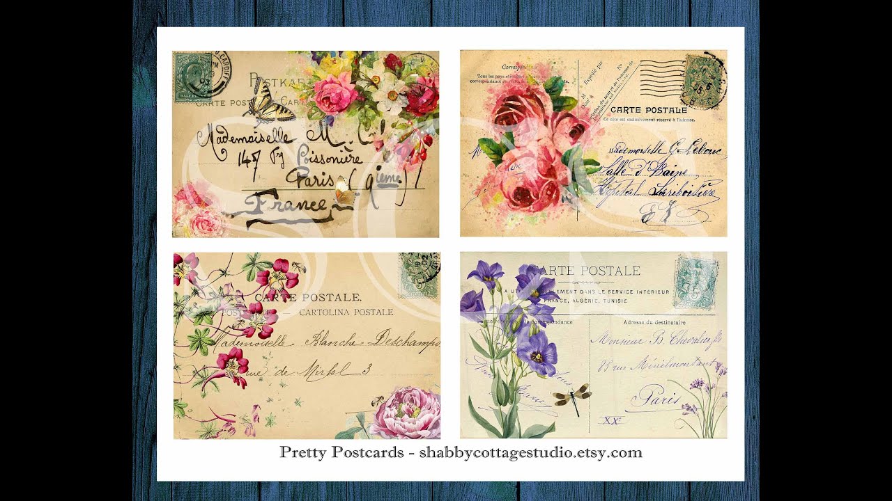 Vintage Style Pretty Postcards - New Listing - YouTube