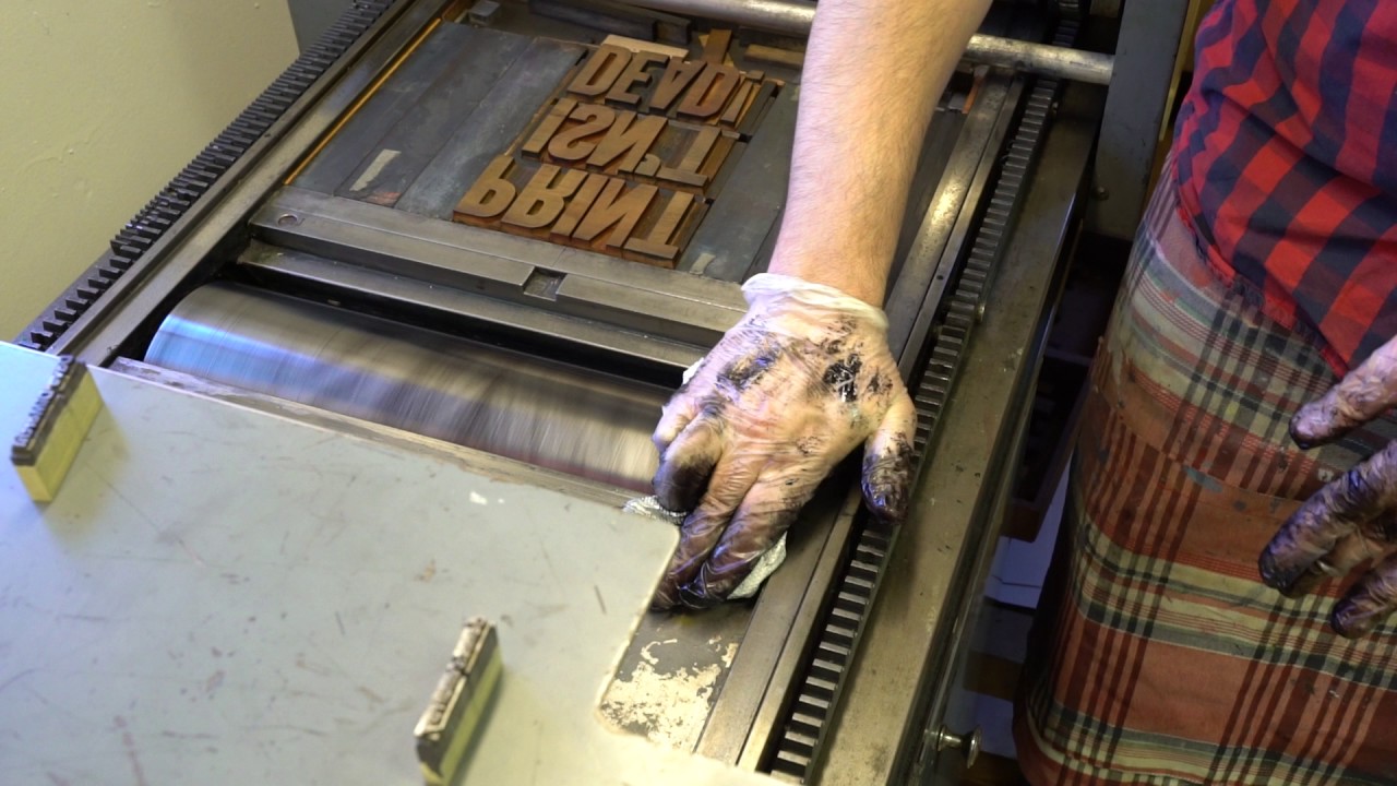 PCNJ - Cleaning the vandercook letterpress - April 2017 - YouTube