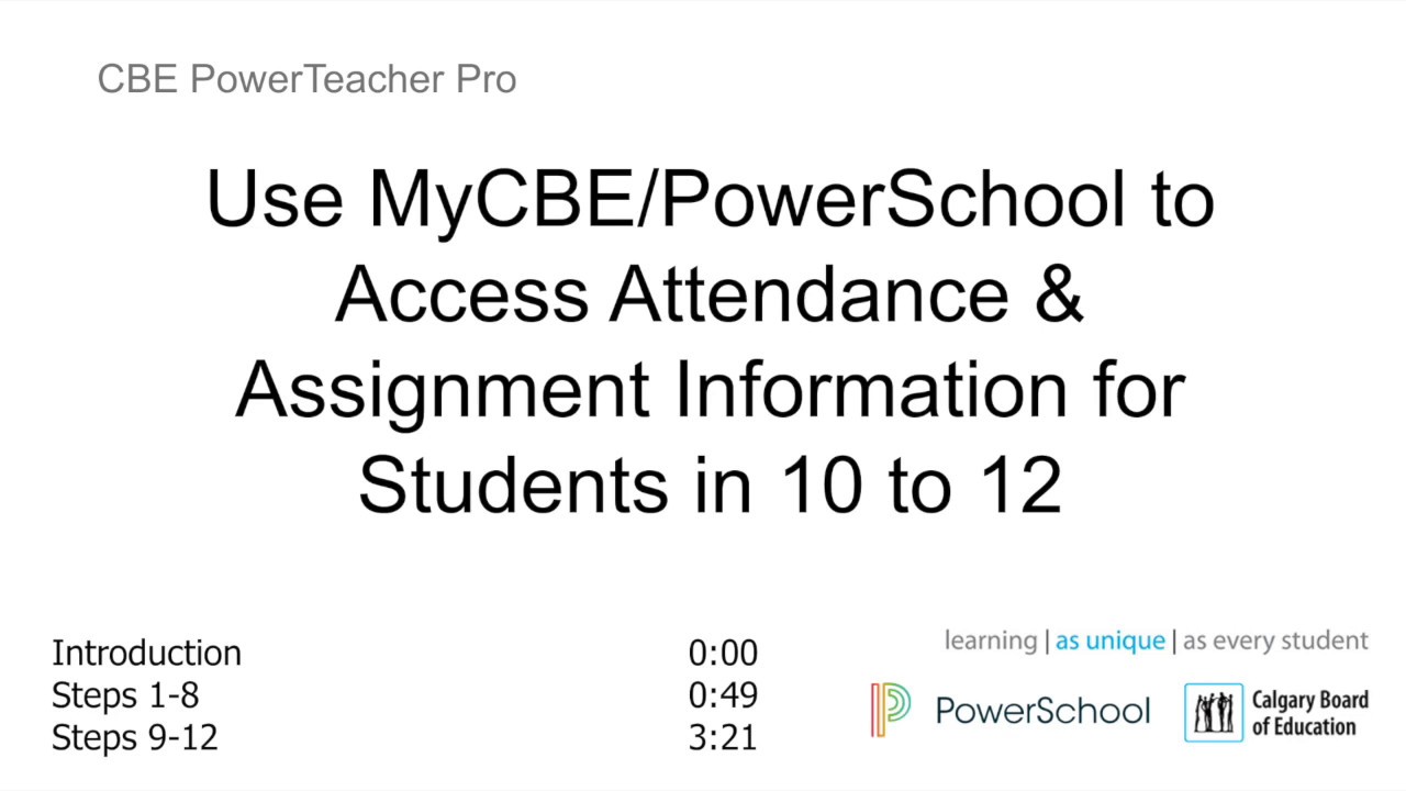 Use MyCBE/PowerSchool to Access Attendance & Assignment Information for ...