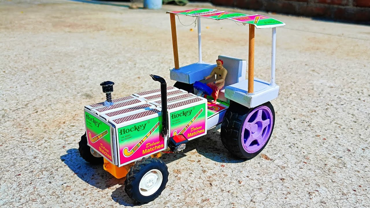 How to make machis box tractor with machis box loding tractor trolley ...