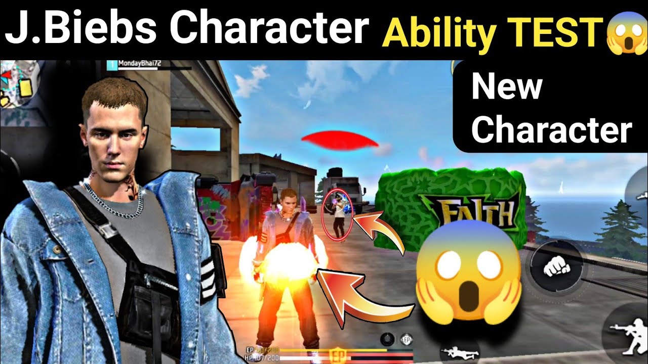 New Character j.biebs ability free fire| new character ability justin ...