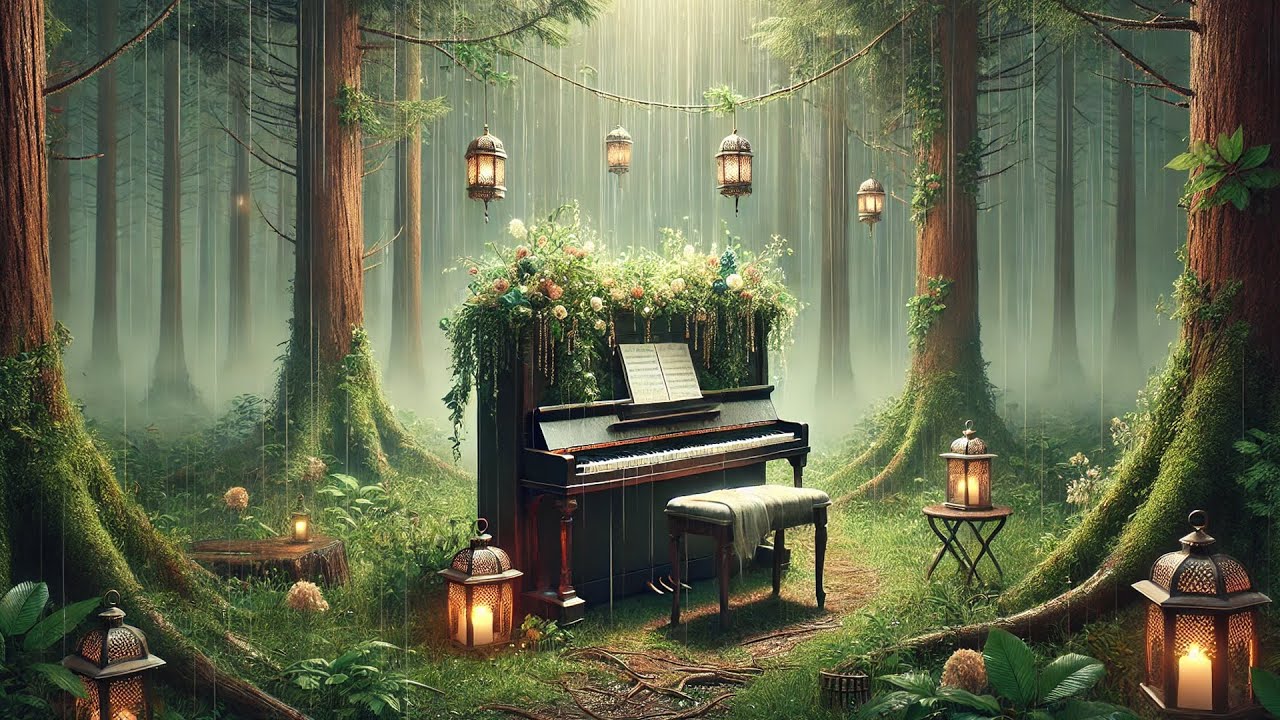 1 Hour of Ambient Rainy Forest Piano" - Serene Music with Decorative ...