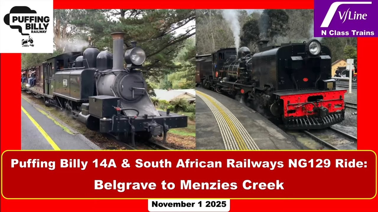 Puffing Billy 14A & South African Railways NG129 Ride: Belgrave to ...