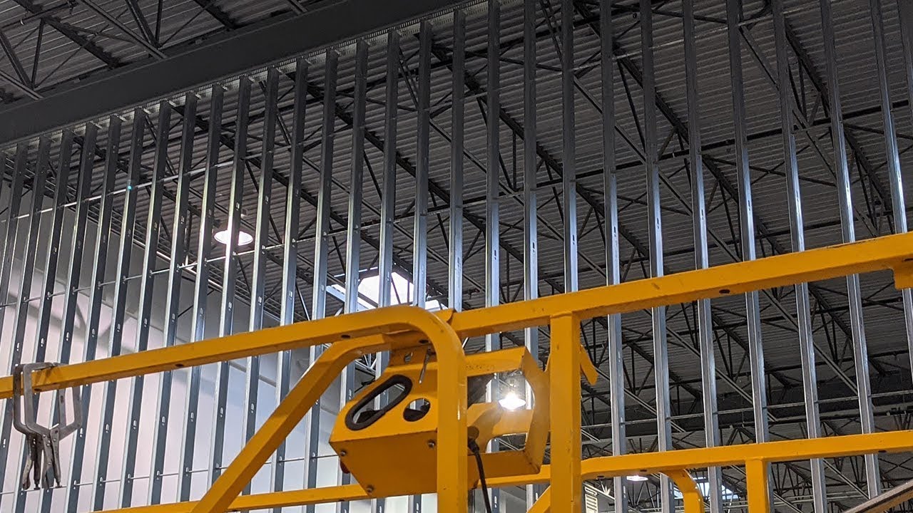 Metal Stud Framing On Concrete Filled CMU & Steel Full Lesson - YouTube