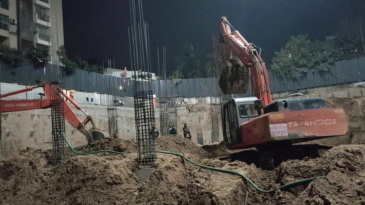 Soil backfilling, earthwork, excavator backfilling - YouTube