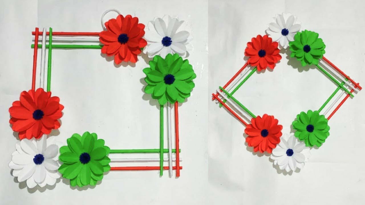 Independence Day Wall hanging Craft | Tricolor Wall Decoration Ideas ...