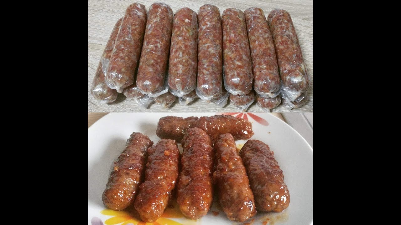 Home Made Skinless Sweet Longganisa - YouTube
