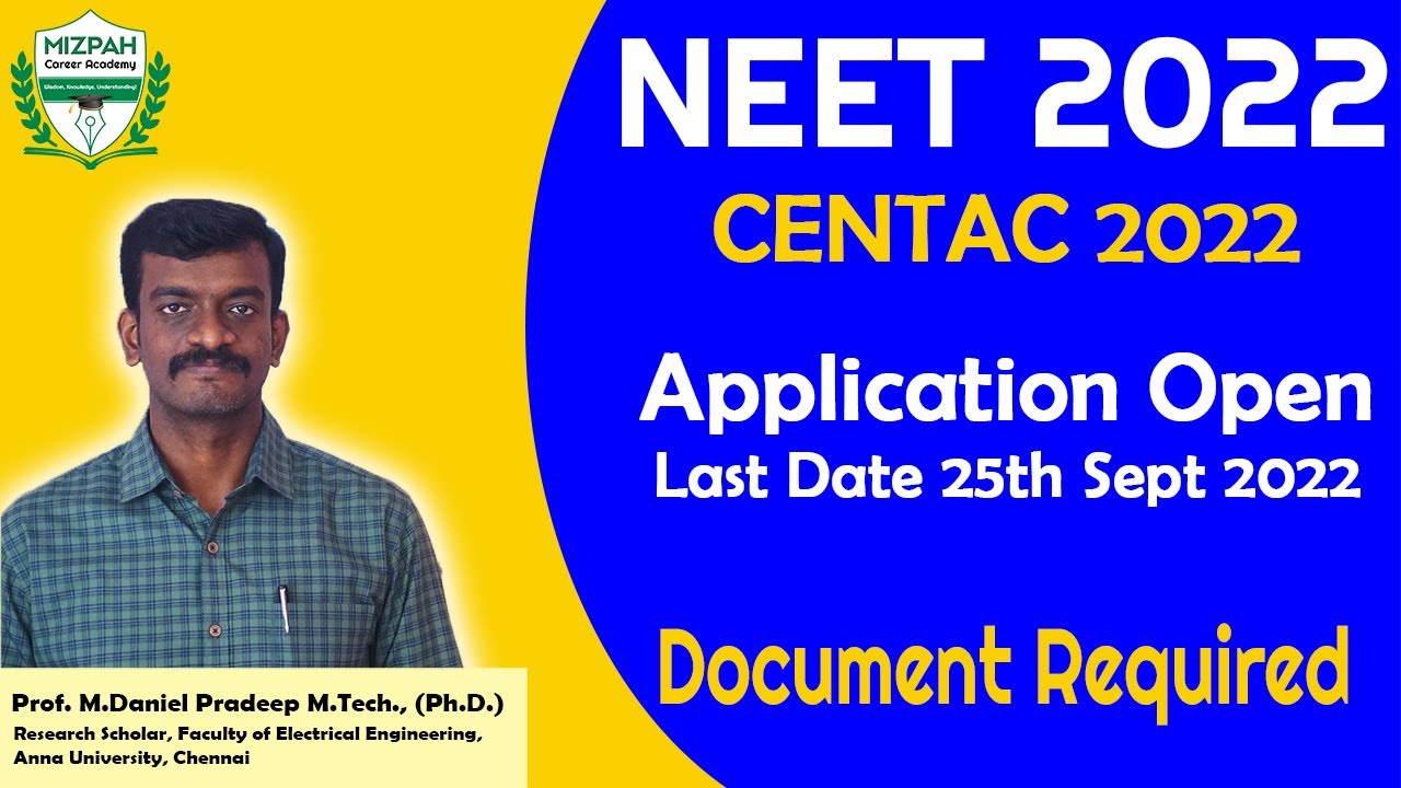 CENTAC 2022 Registration Started - Documents Required - How to Apply ...