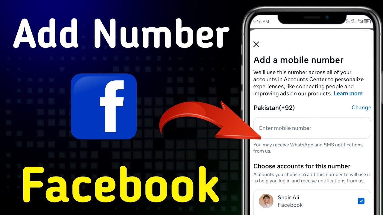 How to Add Phone Number to Facebook Account | Add Phone Number on ...