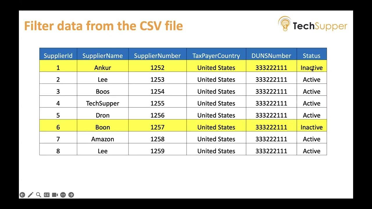 Filter data from the CSV file - YouTube