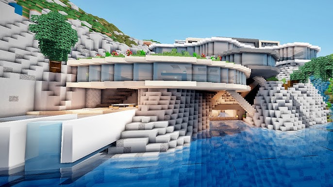 Minecraft Maison Moderne Dans Une Montagne By Makapuchii | Ventana Blog