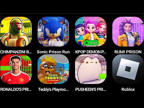 RONALDO'S PRISON,Teddy's Playroom,PUSHEEN'S PRISON,Roblox,CHIMPANZINI BANANINI'S...llll