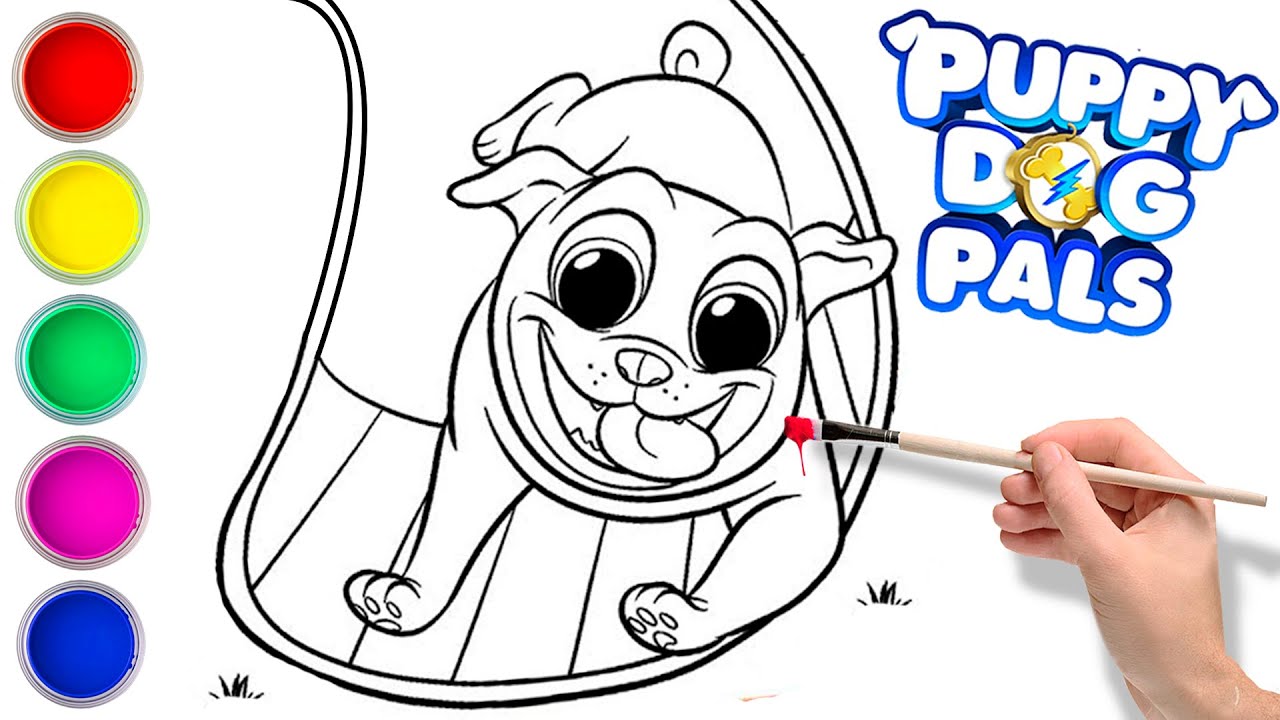 Coloring and Drawing Puppy Dog Pals: Fun Art for Kids - YouTube