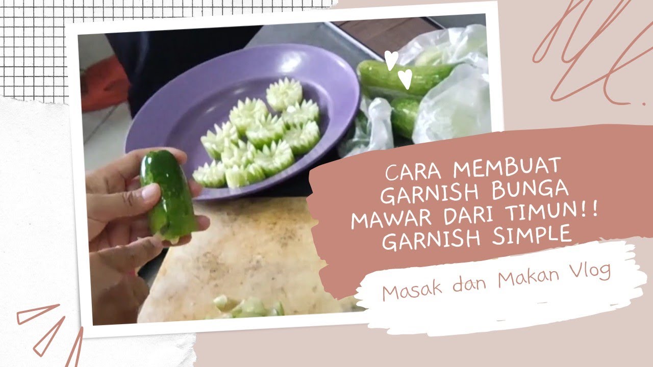 CARA MEMBUAT GARNISH BUNGA MAWAR DARI TIMUN!! GARNISH SIMPLE - YouTube