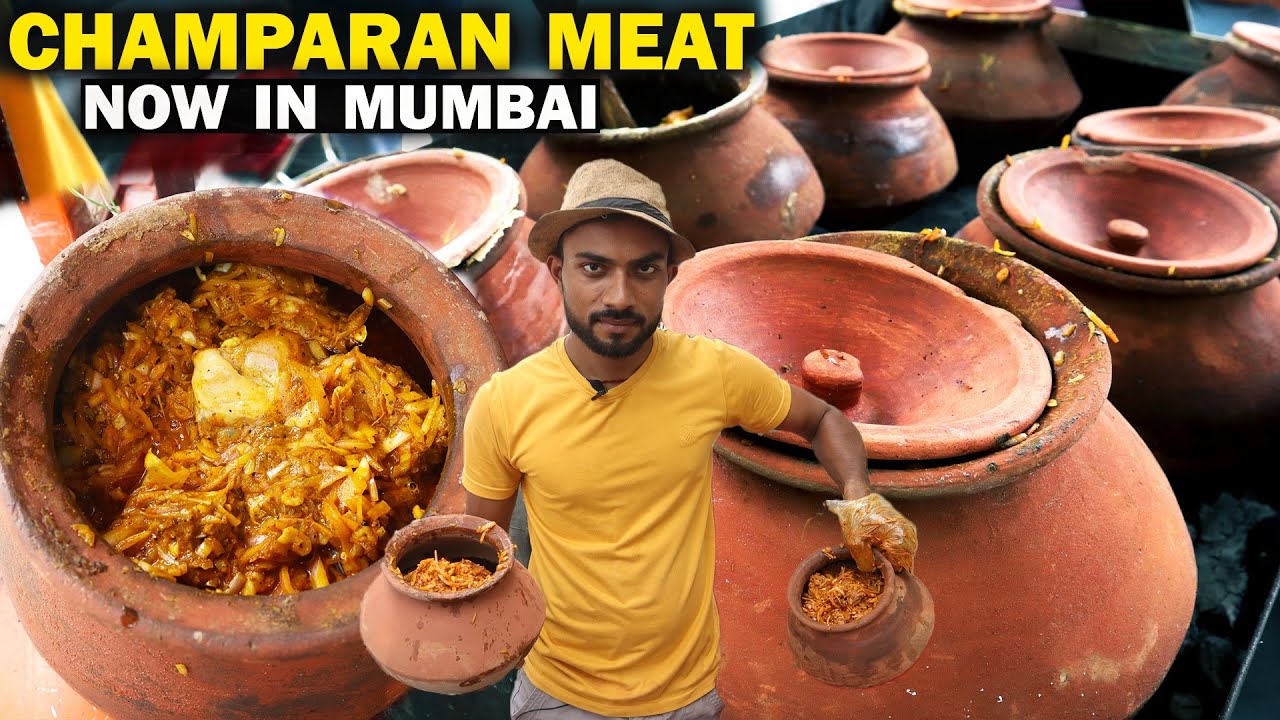 Cooking of Famous Champaran Mutton Step by Step | Non-Veg Mumbai Street ...
