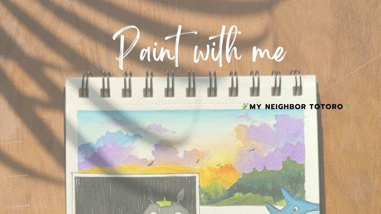 A sunset scene from My Neighbor Totoro🌱 Paint with me ｡˚ ⋆ Studio ...