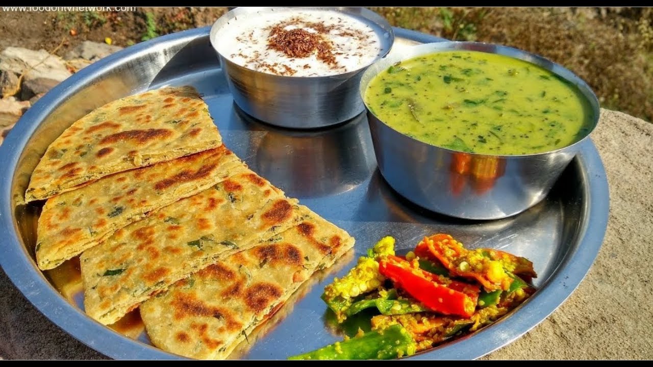 Traditional Indian Lunch Cooking in an Indian Village Vegetarian Food ...