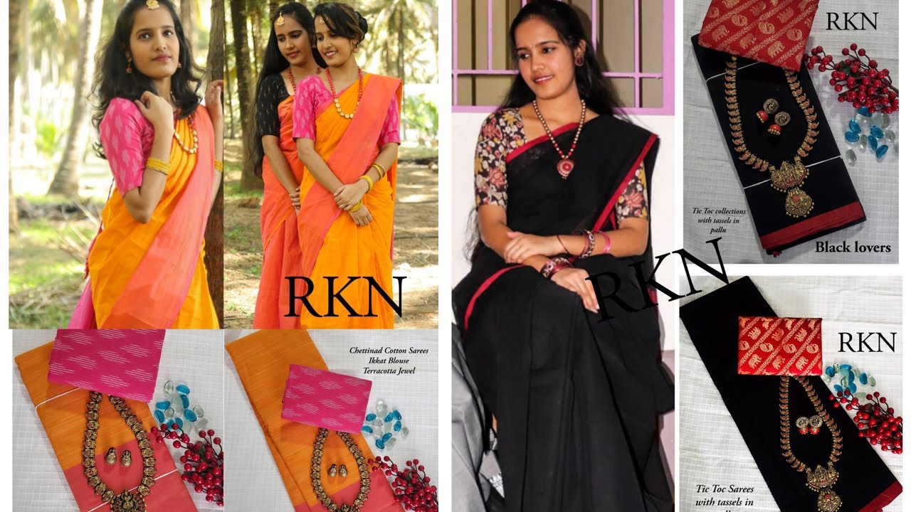 TIC TOC COLLECTIONS 100% PURE 80 COUNTS CHETTINAD COTTON SAREES - YouTube