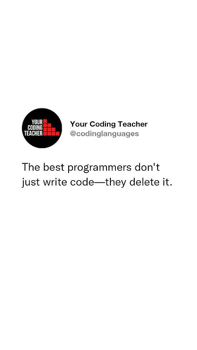 Let me tell you a secret: The best programmers don’t just write code—they delete it. Code that ...