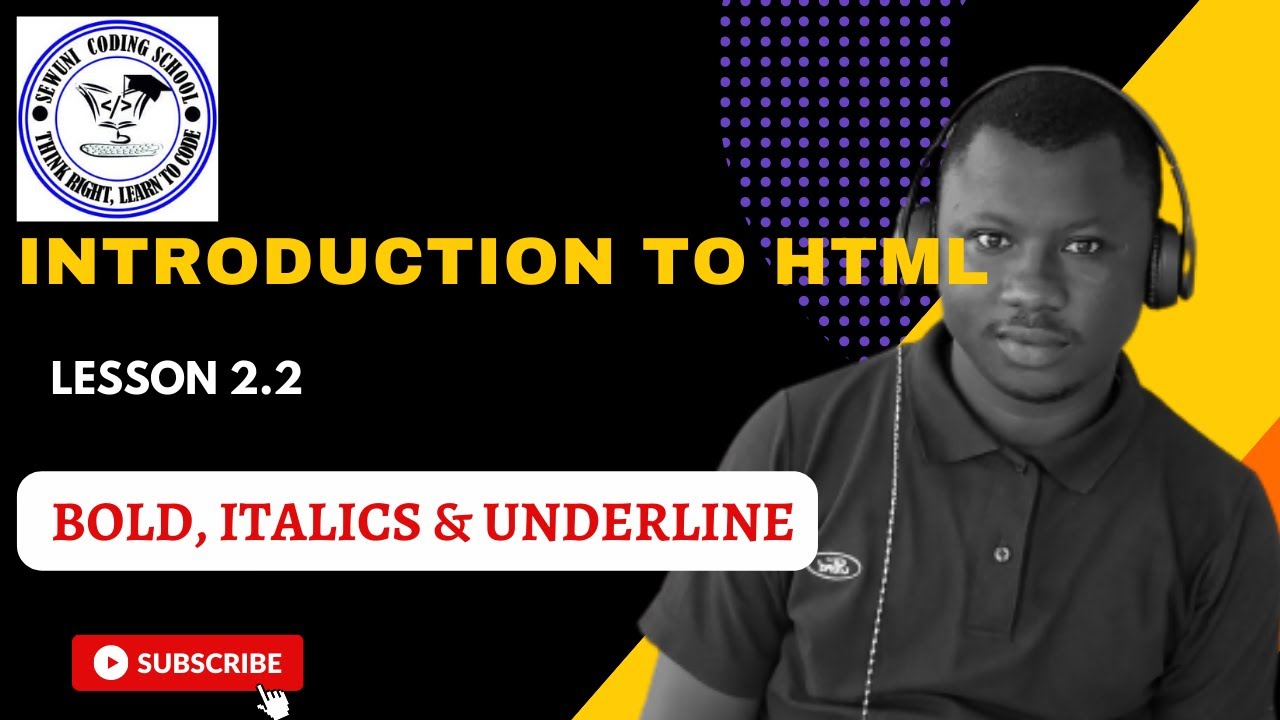 Lesson 2.2: Bold, Italics and Underline - YouTube