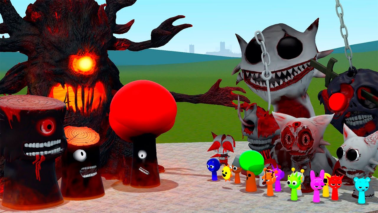 NEW MR TREE NIGHTMARE vs SPRUNKI FAMILY CURSED WENDA RADDY CHARACTERS ...