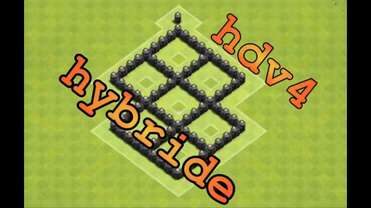 modèle de village hdv4 hybride de type farming - YouTube