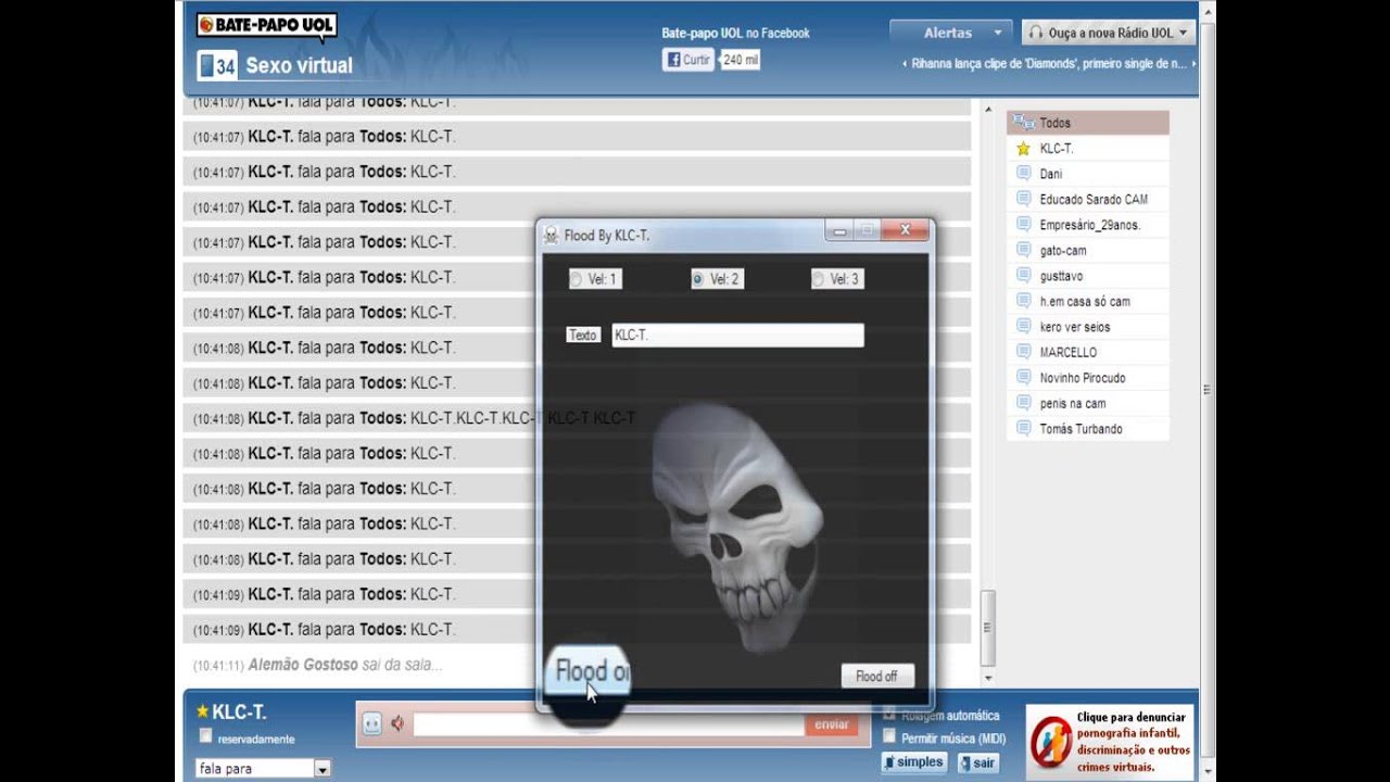 Flood Text, "SPAM", FACEBOOK CHAT JOGOS. - YouTube