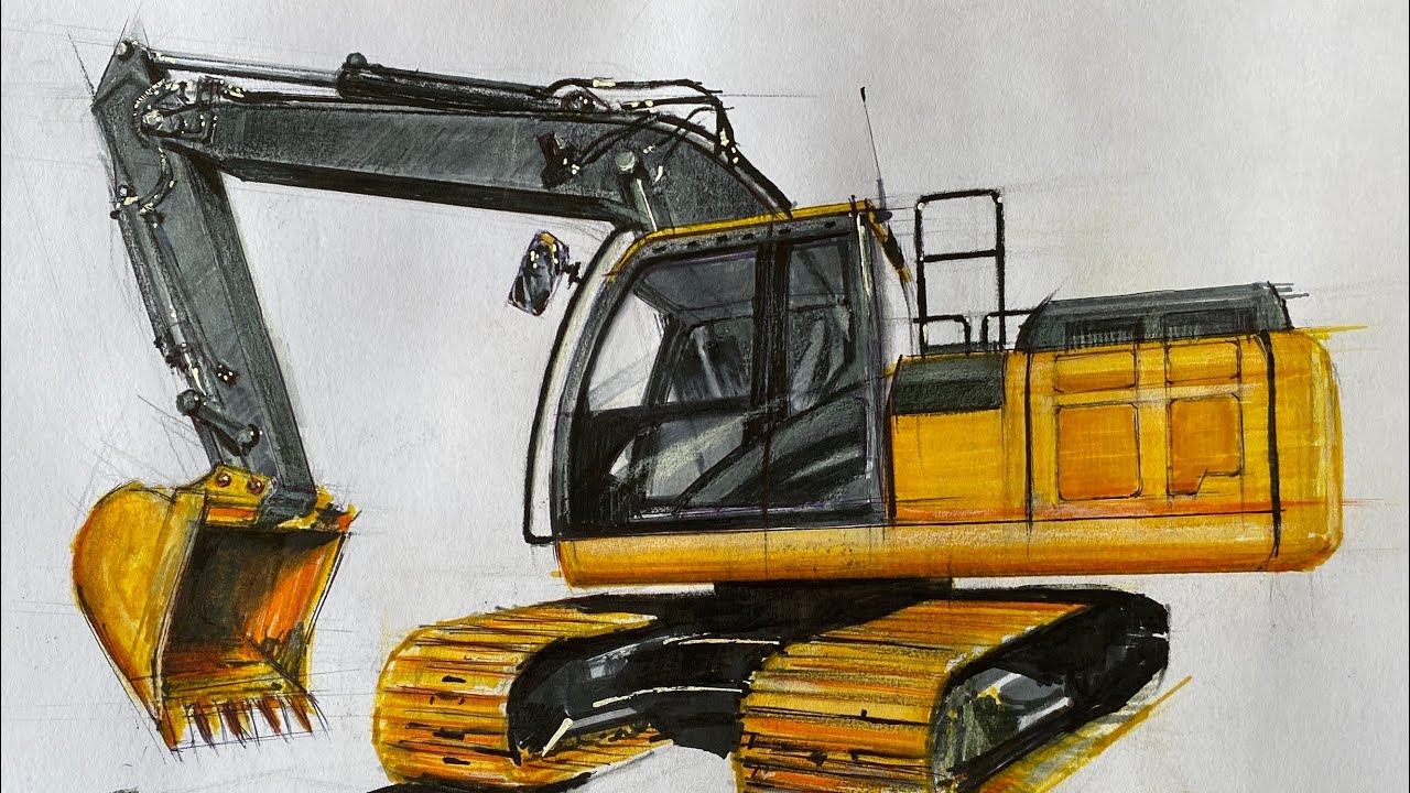 Drawing John Deere Excavator - YouTube